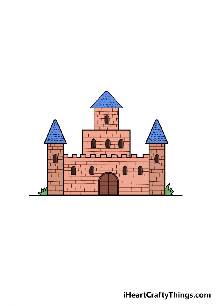 Castle Drawing - How To Draw A Castle Step By Step For Kids