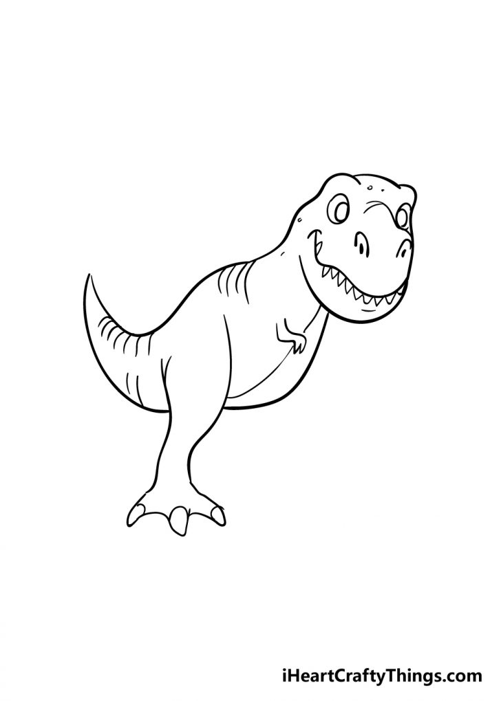 How To Draw T-Rex Step By Step - Easy T-Rex Drawing For Kids
