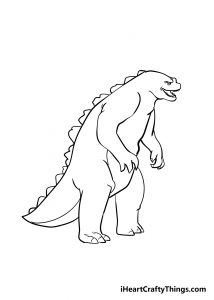 Easy Godzilla Drawing - How To Draw Godzilla Step By Step