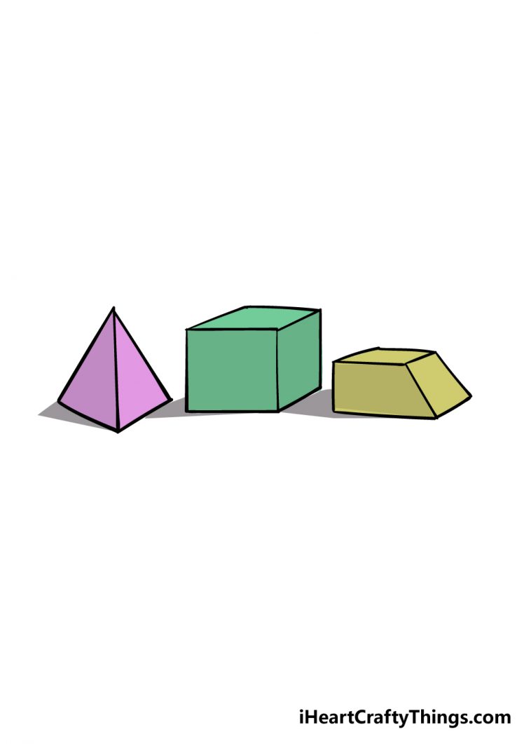 3D Shapes Drawing - How To Draw 3D Shapes Step By Step