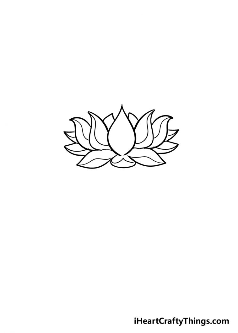 Lotus Flower Drawing - How To Draw A Lotus Flower Step By Step