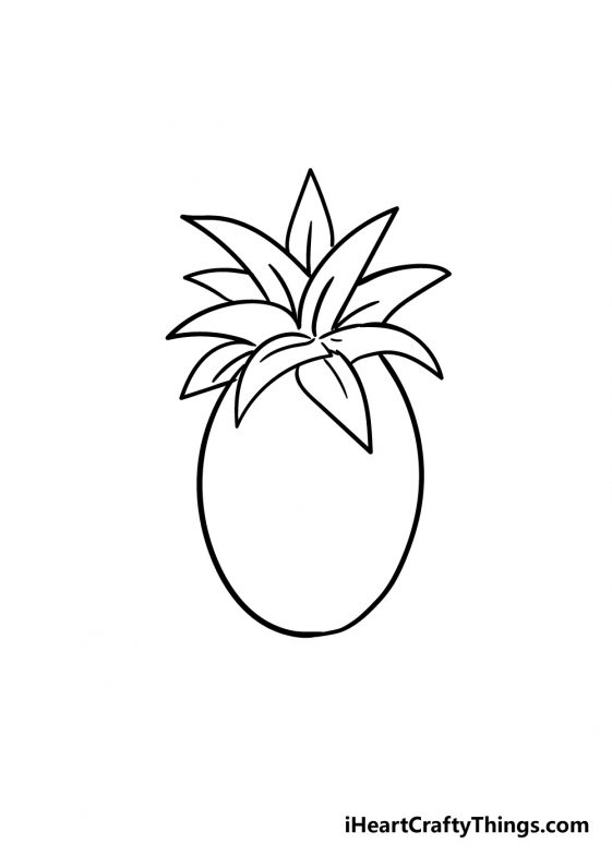 Pineapple Drawing - How To Draw A Pineapple Step By Step