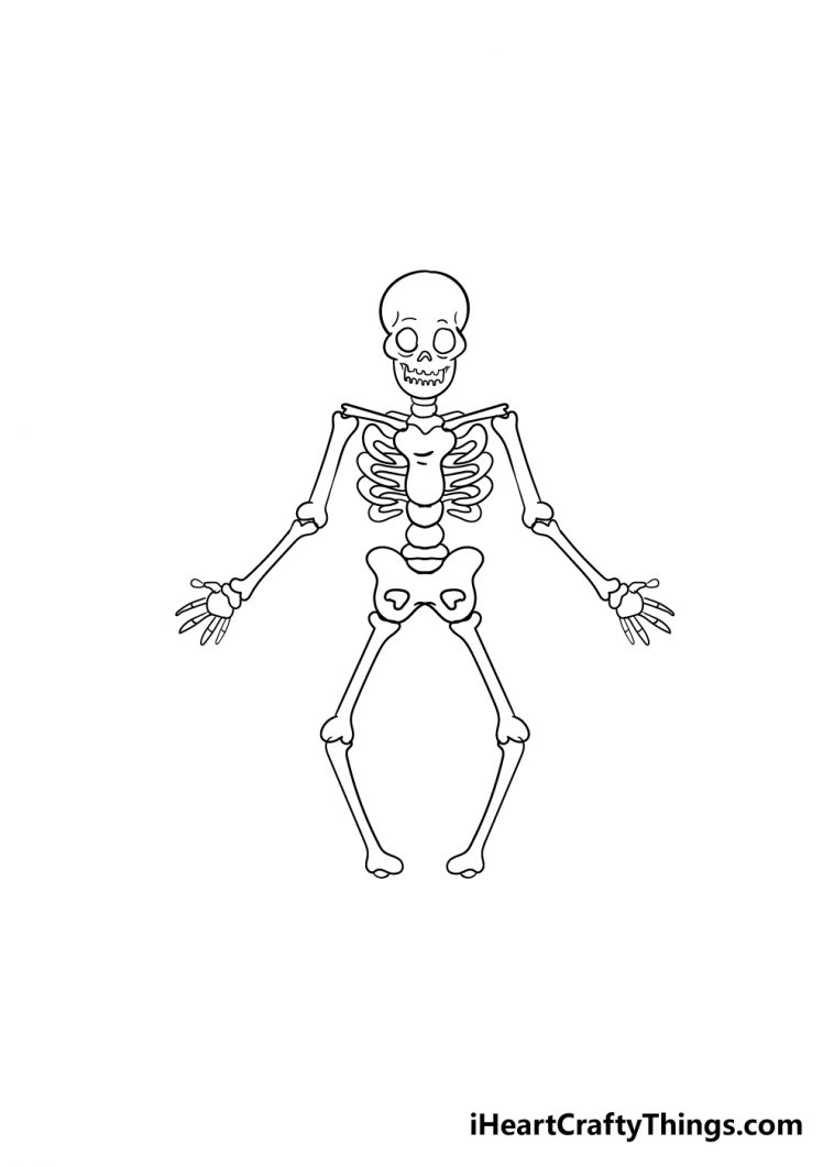 Skeleton Drawing - How To Draw A Skeleton Step By Step!