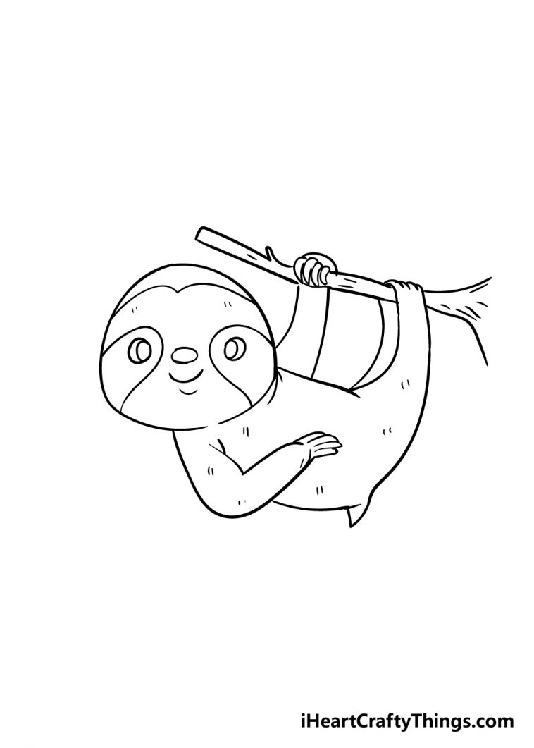 Sloth Drawing - How To Draw A Sloth Step By Step