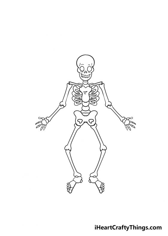 Skeleton Drawing - How To Draw A Skeleton Step By Step!