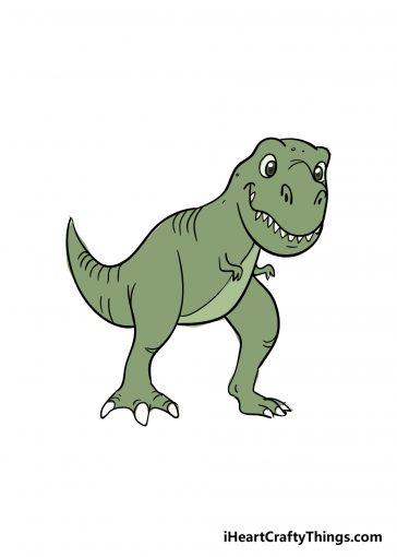 How To Draw T-Rex Step By Step - Easy T-Rex Drawing For Kids