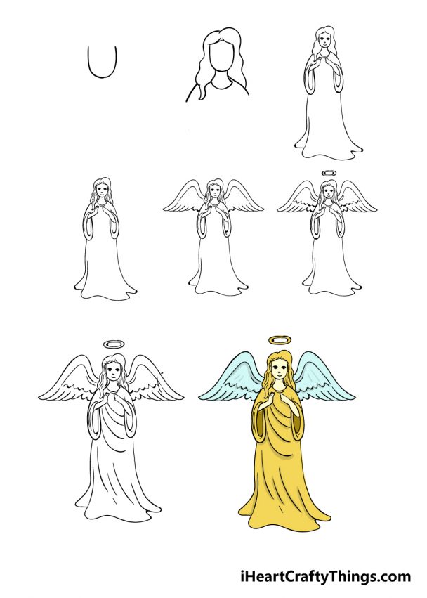 Angel Drawing - How To Draw An Angel Step By Step