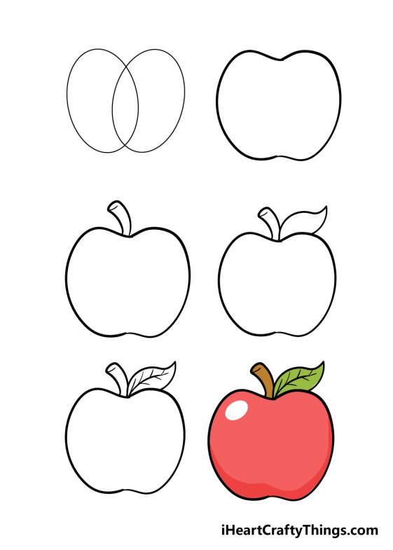 Apple Drawing - How To Draw An Apple Step By Step