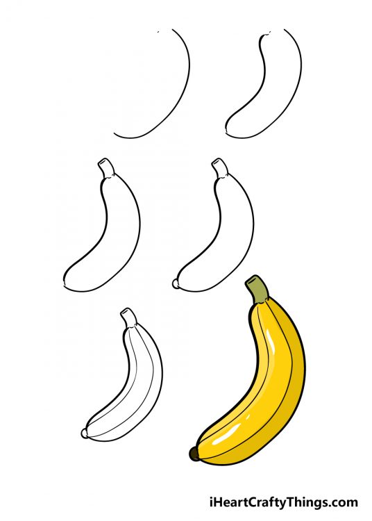 Banana Drawing How To Draw A Banana Step By Step