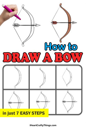 How To Draw A Bow & Arrow Step By Step - Simple Bow Drawing