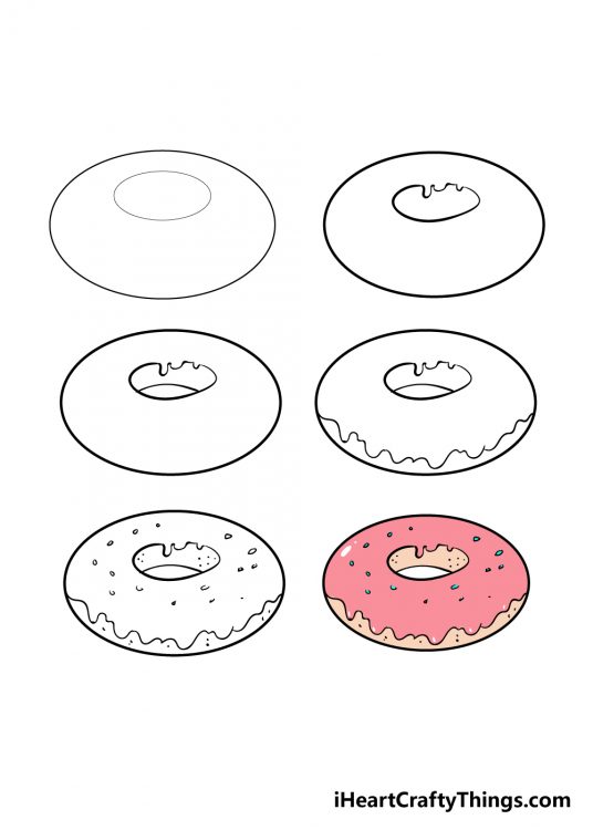 Donut Drawing - How To Draw A Donut Step By Step