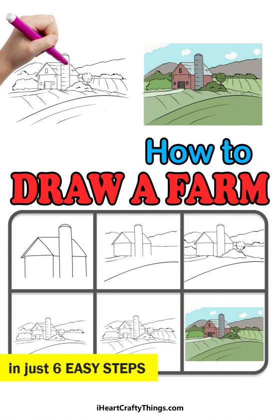 Farm Drawing - How To Draw A Farm Step By Step