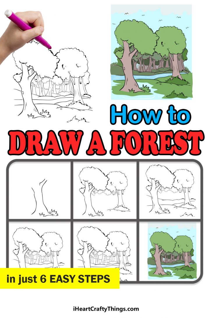 Forest Drawing - How To Draw A Forest Step By Step