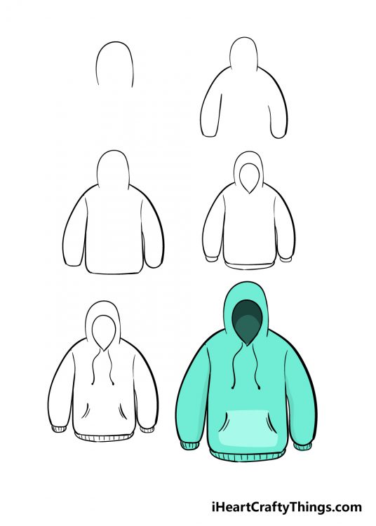 Hoodie Drawing - How To Draw A Hoodie Step By Step