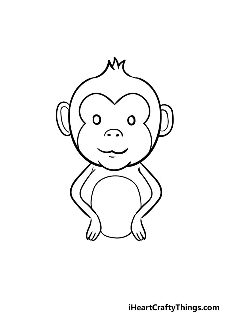 Monkey Drawing - How To Draw A Monkey Step By Step