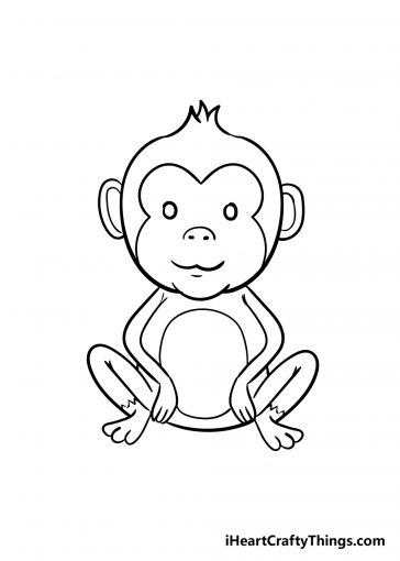 Monkey Drawing - How To Draw A Monkey Step By Step