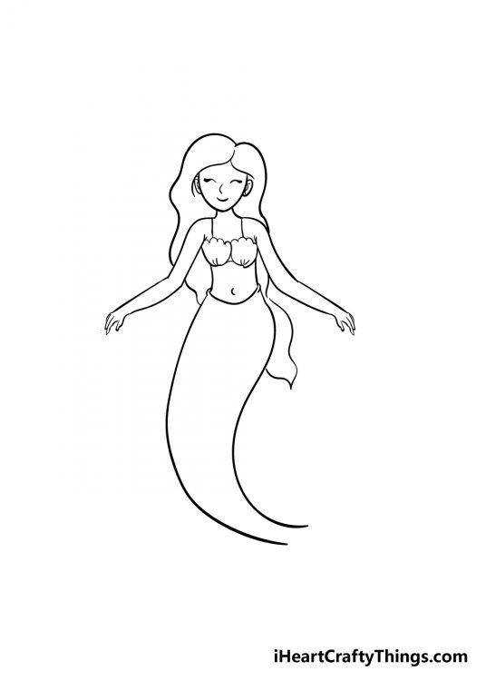 Mermaid Drawing - How To Draw A Mermaid Step By Step