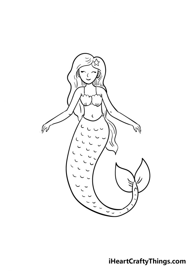 Mermaid Drawing - How To Draw A Mermaid Step By Step