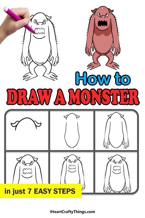 Monster Drawing - How To Draw A Monster Step By Step