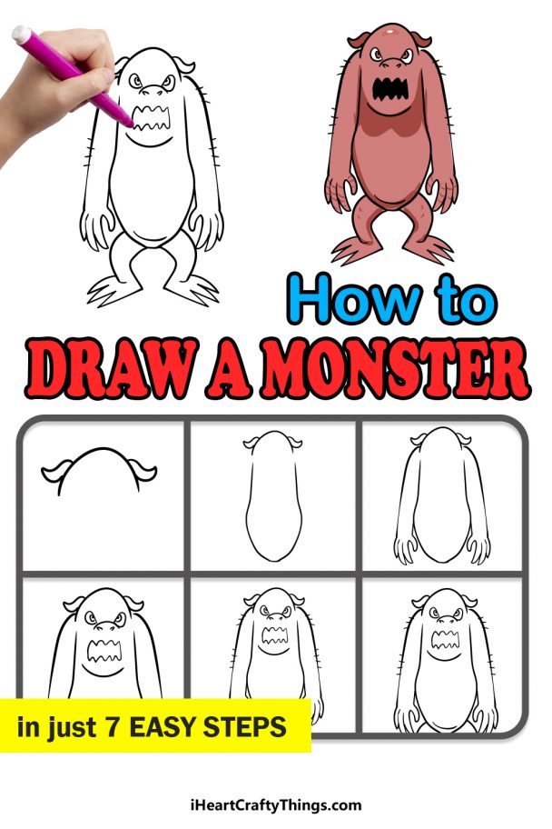 Monster Drawing - How To Draw A Monster Step By Step