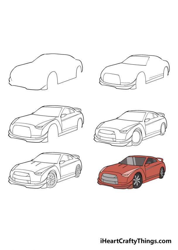 Racecar Drawing - How To Draw A Racecar Step By Step