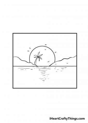 Sunset Drawing - How To Draw A Sunset Step By Step