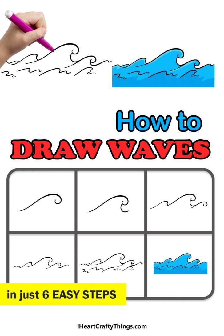 How To Draw A Wave Step By Step - Easy Breaking Wave Drawing