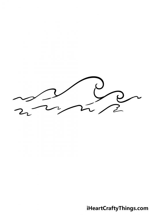 How To Draw A Wave Step By Step - Easy Breaking Wave Drawing