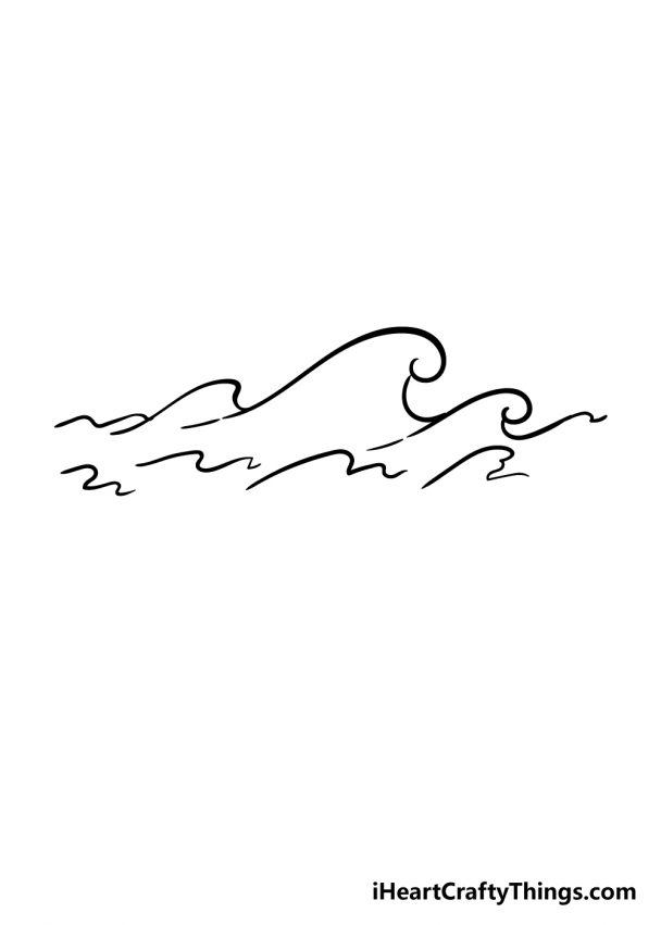 How To Draw A Wave Step By Step - Easy Breaking Wave Drawing