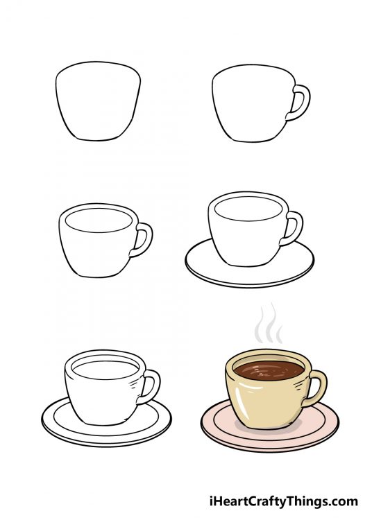 Coffee Cup Drawing - How To Draw A Coffee Cup Step By Step