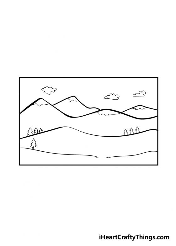 Mountains Drawing - How To Draw Mountains Step By Step