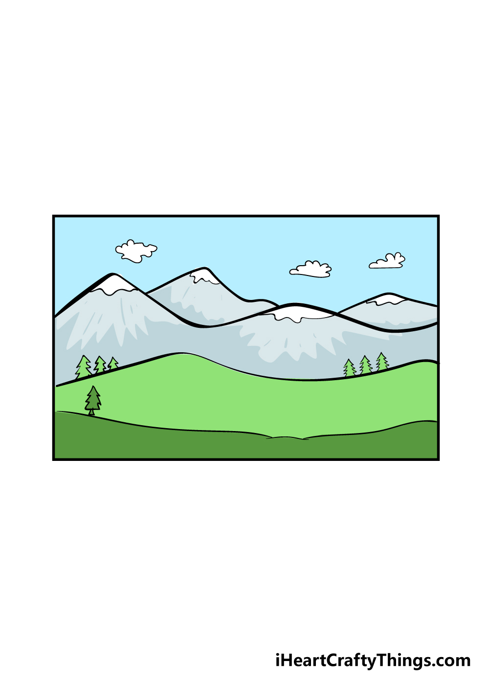 Mountains Drawing - How To Draw Mountains Step By Step
