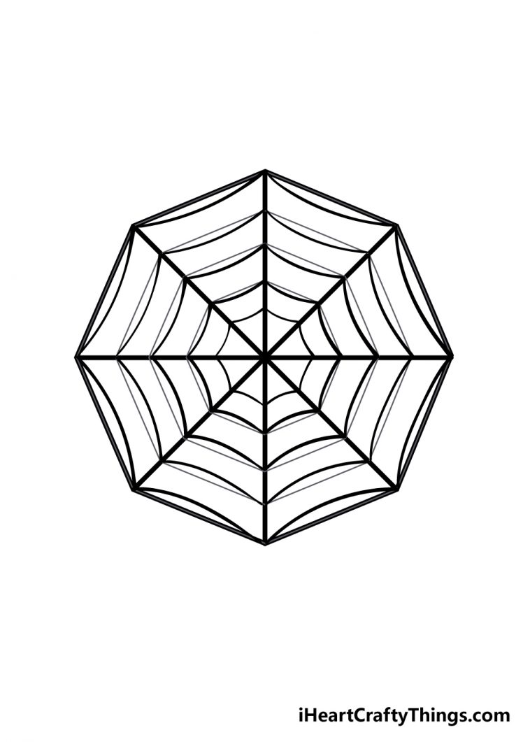 Spiderweb Drawing - How To Draw A Spiderweb Step By Step