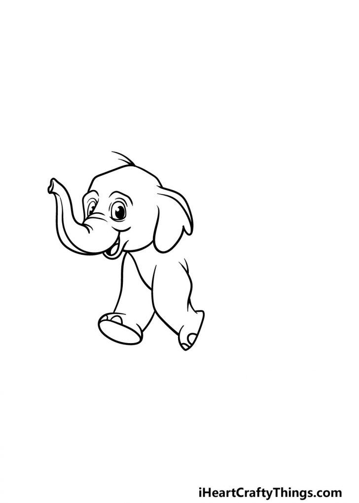 Baby Elephant Drawing - How To Draw A Baby Elephant Step By Step