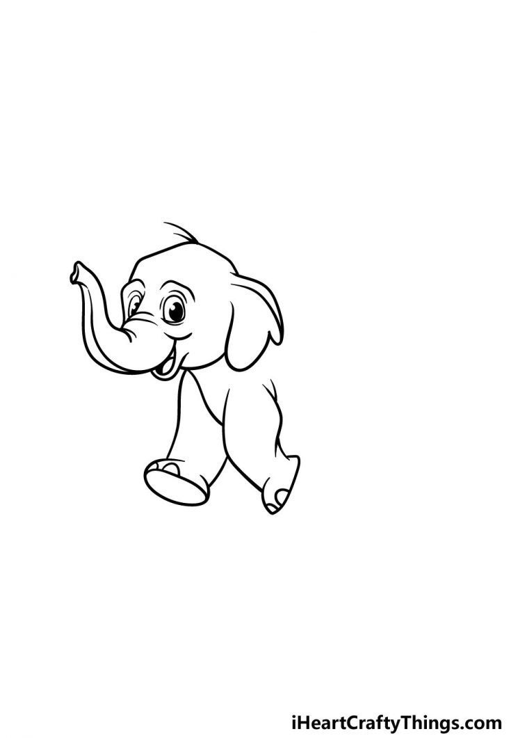 Baby Elephant Drawing - How To Draw A Baby Elephant Step By Step