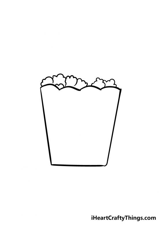 Popcorn Drawing - How To Draw Popcorn Step By Step