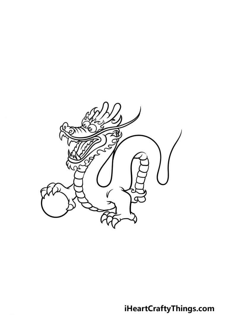 Chinese Dragon Drawing - How To Draw A Chinese Dragon Step By Step