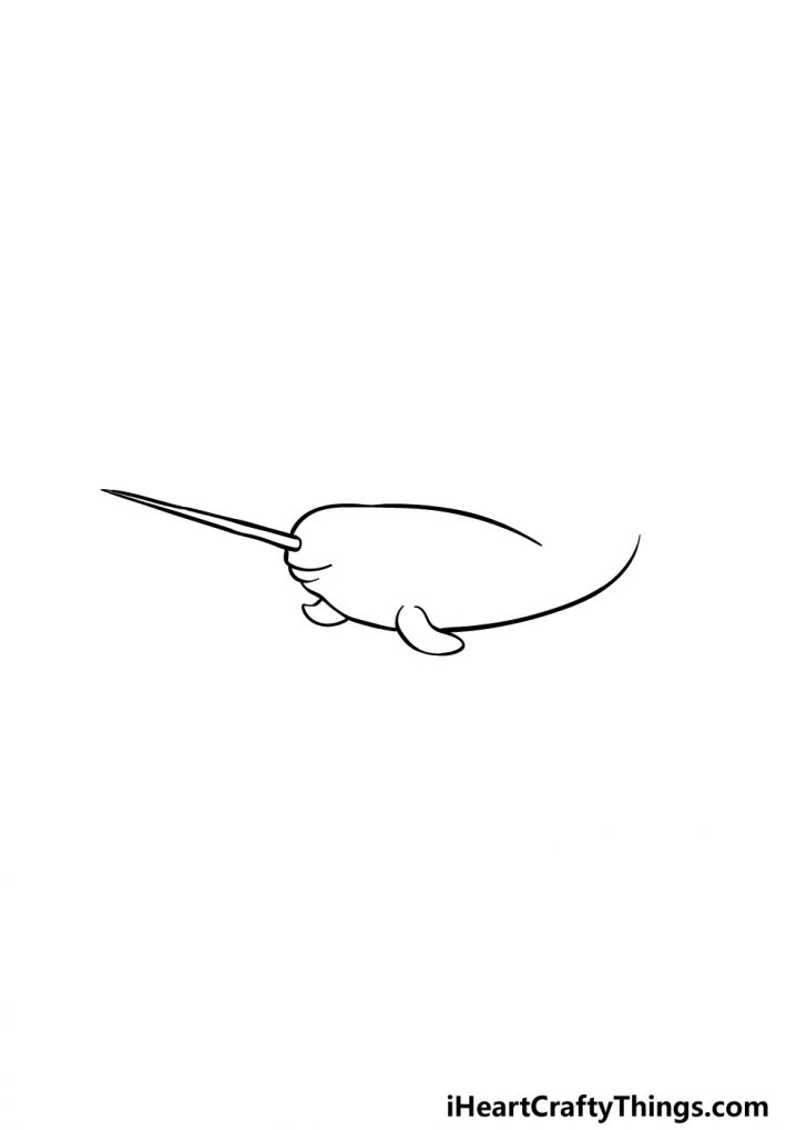 Narwhal Drawing - How To Draw A Narwhal Step By Step