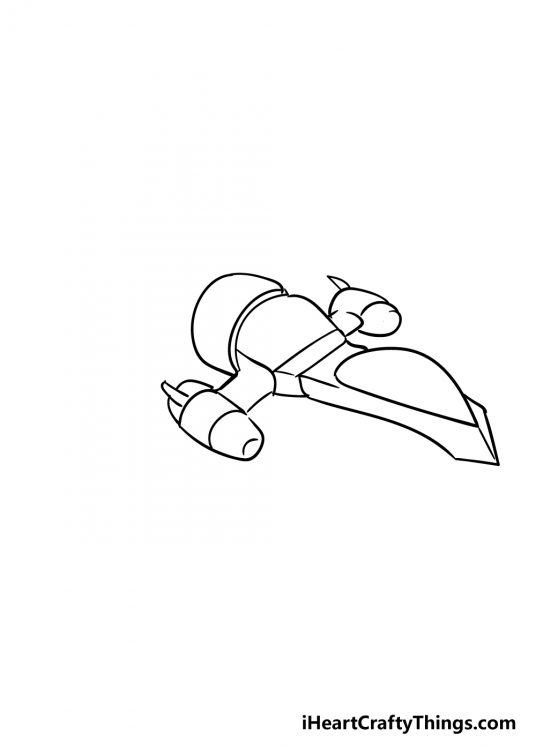 Spaceship Drawing - How To Draw A Spaceship Step By Step