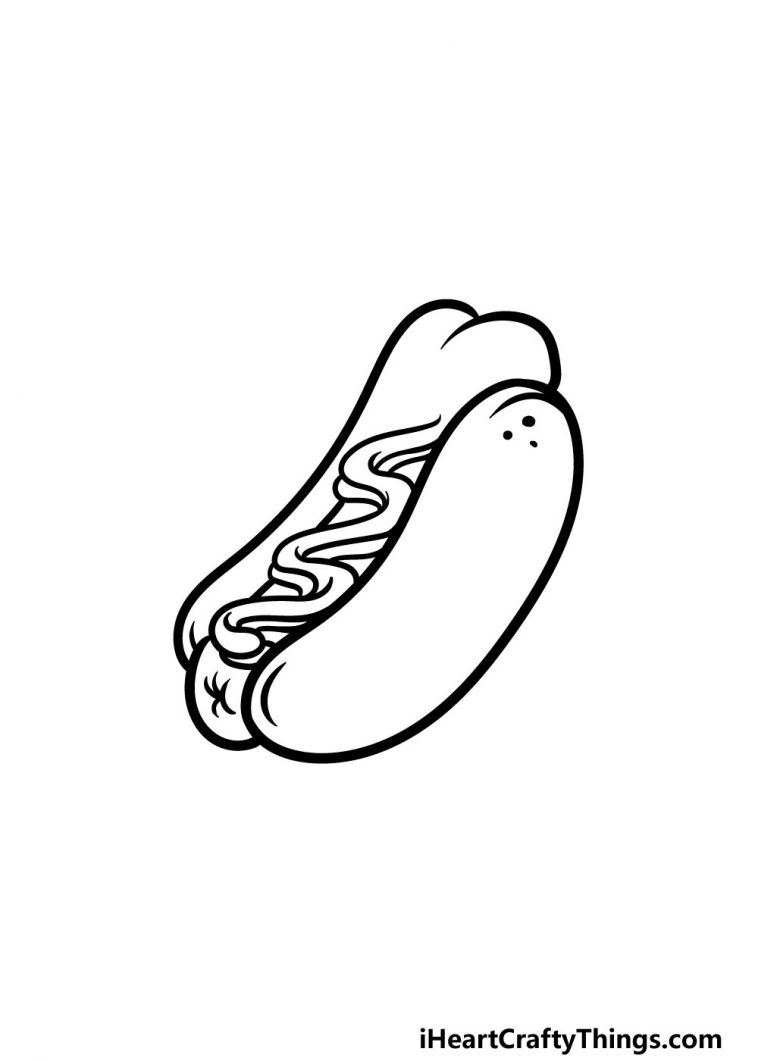 Hotdog Drawing - How To Draw A Hotdog Step By Step