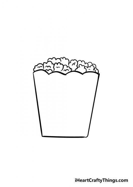 Popcorn Drawing - How To Draw Popcorn Step By Step