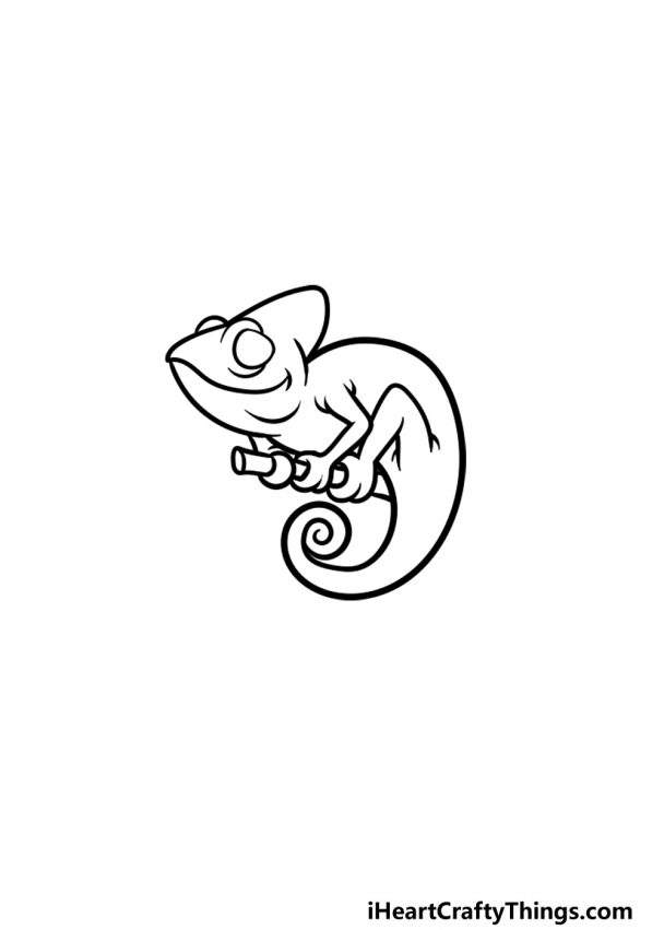 Chameleon Drawing - How To Draw A Chameleon Step By Step
