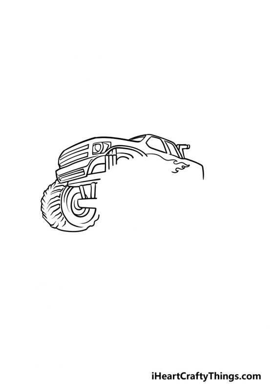 Monster Truck Drawing - How To Draw A Monster Truck Step By Step