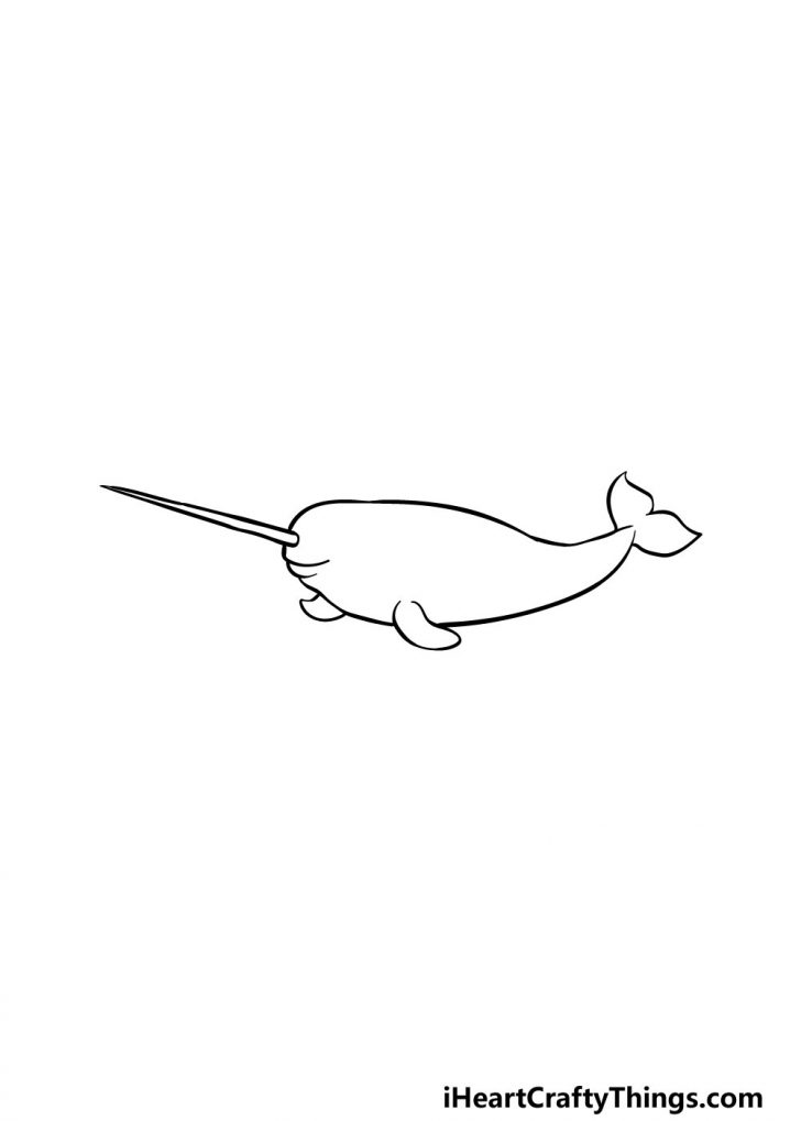 Narwhal Drawing - How To Draw A Narwhal Step By Step