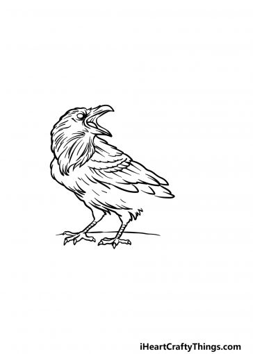 Raven Drawing - How To Draw A Raven Step By Step