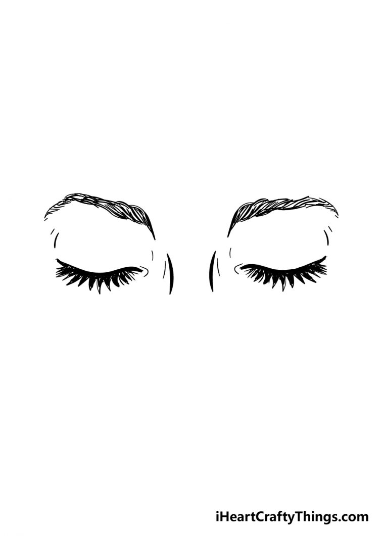 Closed Eyes Drawing - How To Draw Closed Eyes Step By Step