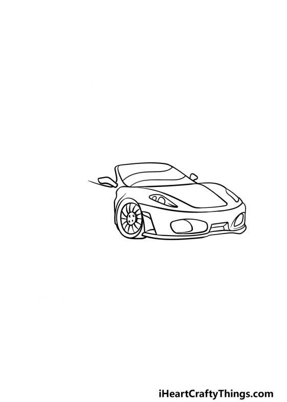 Ferrari Drawing - How To Draw A Ferrari Step By Step