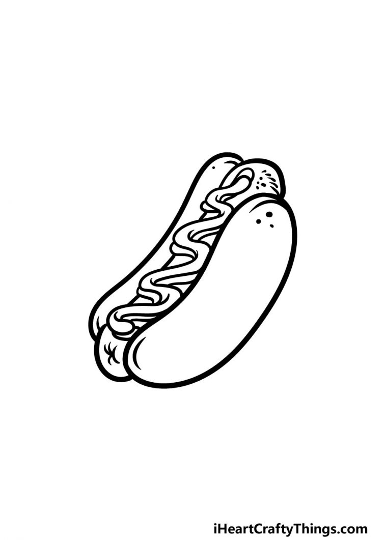 Hotdog Drawing - How To Draw A Hotdog Step By Step