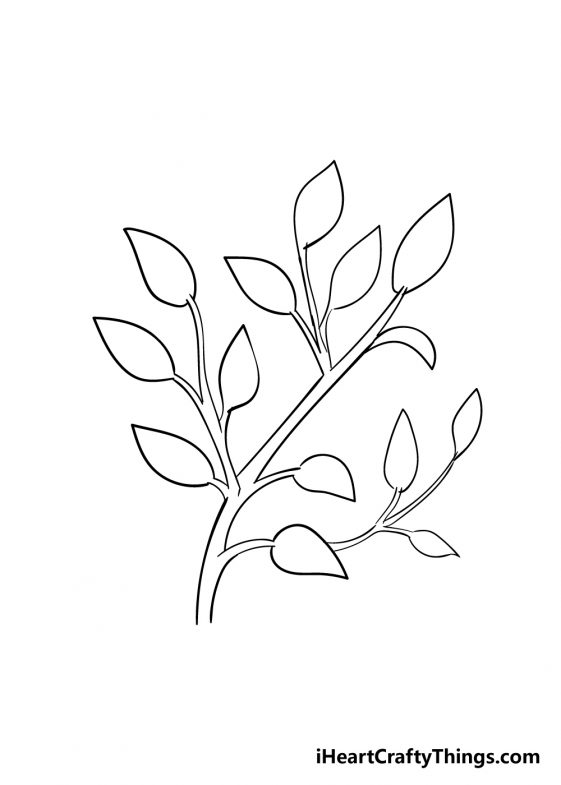 Leaves On A Tree Drawing - How To Draw Leaves On A Tree Step By Step