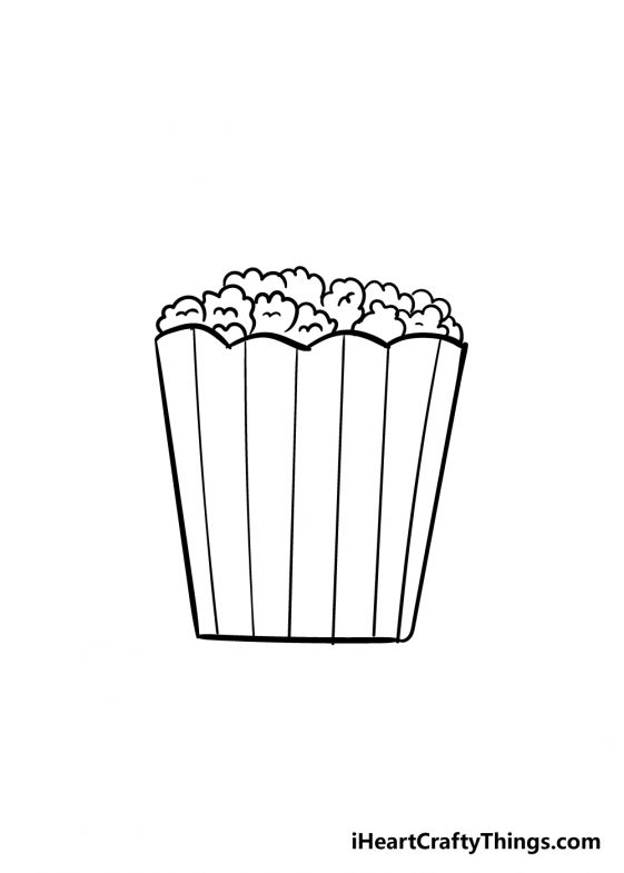 Popcorn Drawing - How To Draw Popcorn Step By Step